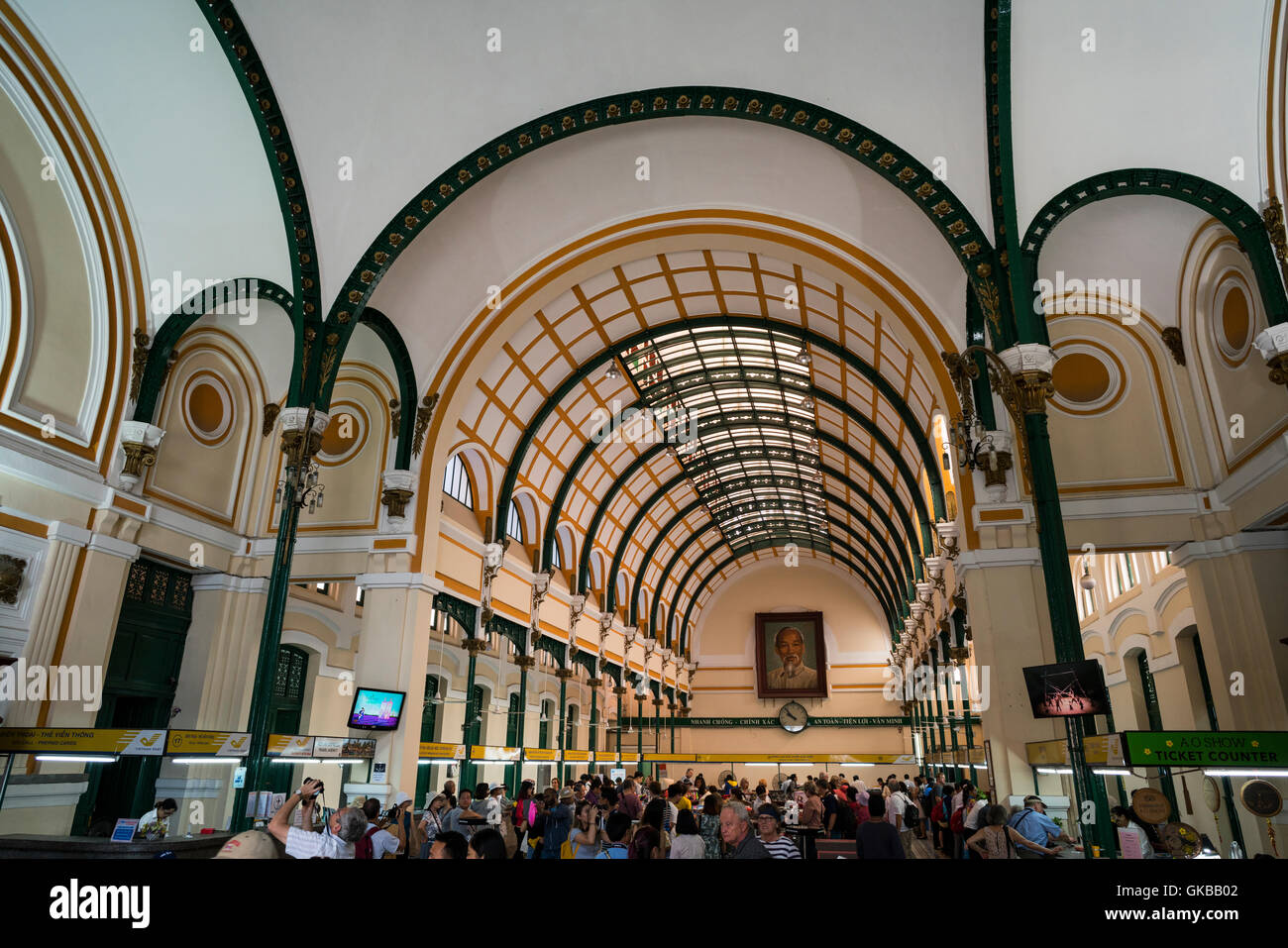 Saigon Central Post Office in Ho Chi Minh City, Vietnam. It was between ...