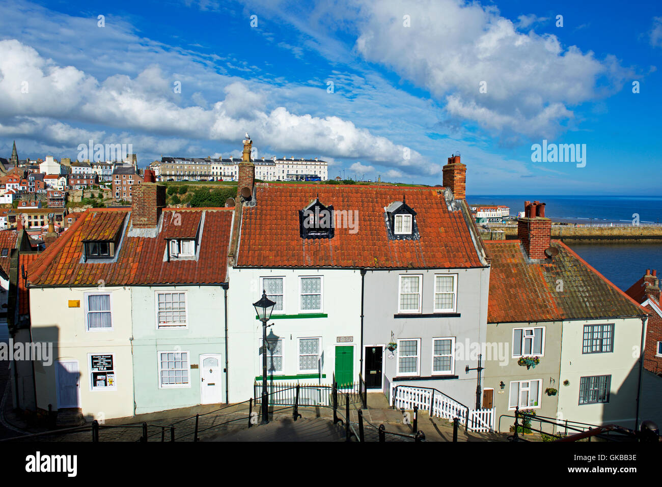 Houses and the 99 steps, Whitby, North Yorkshire, England UK Stock ...
