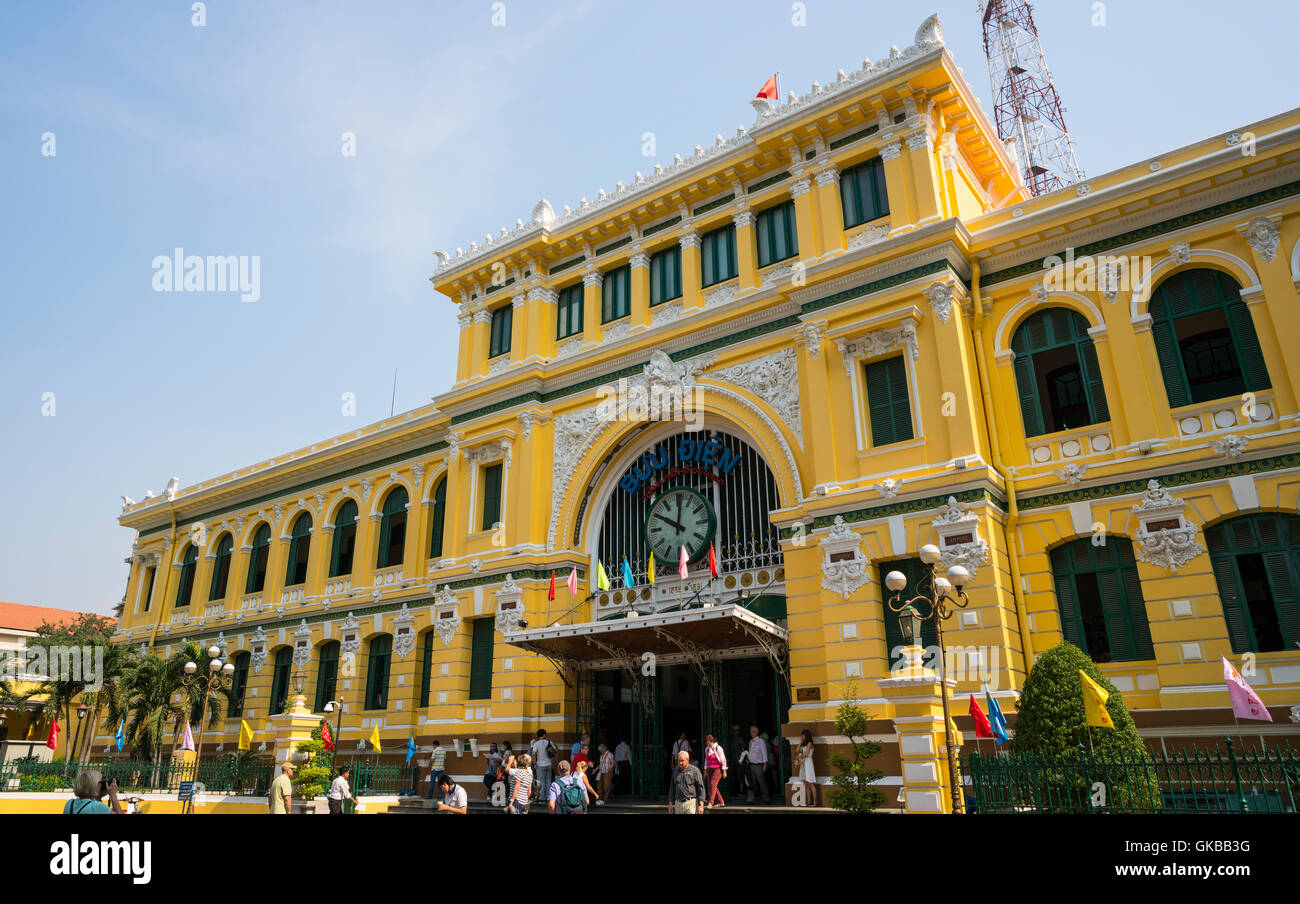 Saigon Central Post Office in Ho Chi Minh City, Vietnam. It was between ...