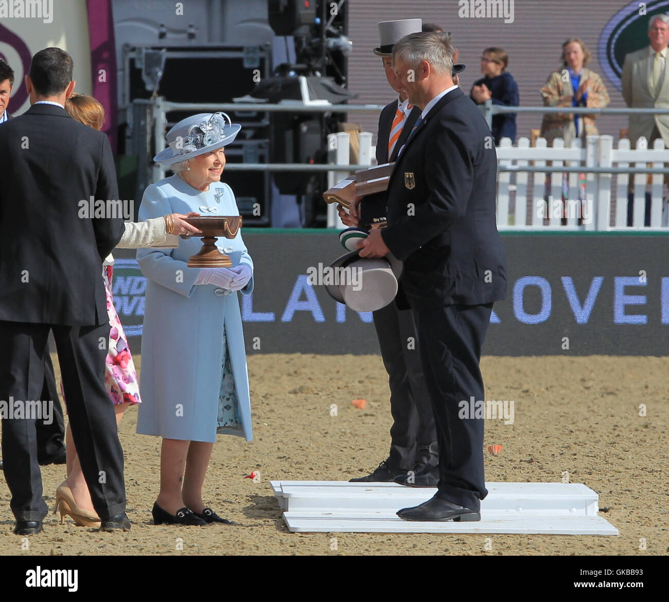 HRH The Queen gives out Trophies in various categories. Featuring: HRH ...