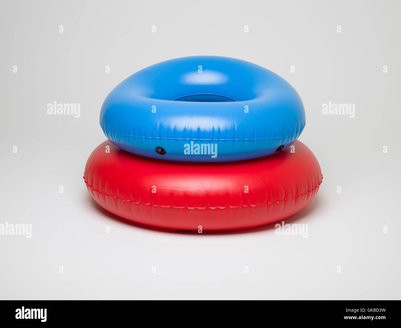 Red and blue inner tubes in studio in Virginia Beach, VA Stock Photo ...