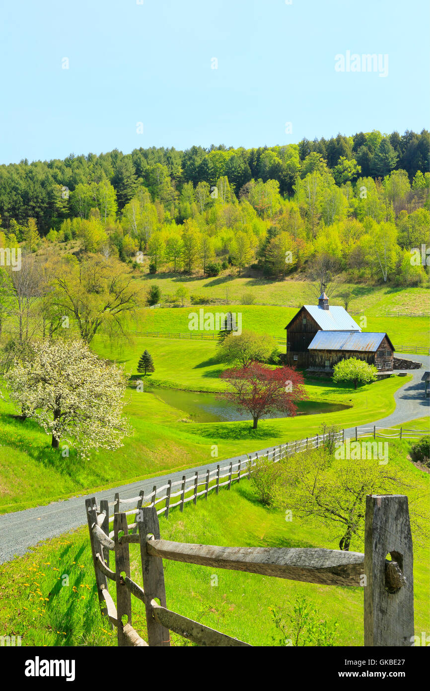 Farm on Pomfret Road, Woodstock, Vermont, USA Stock Photo - Alamy