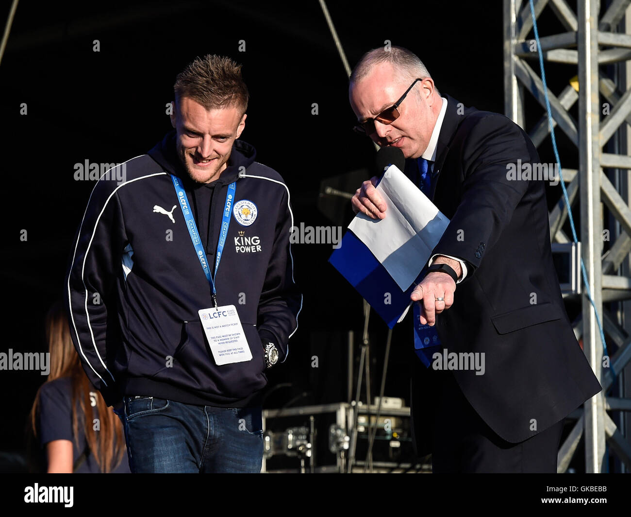 Leicester City FC trophy parade and party in Victoria Park Featuring ...