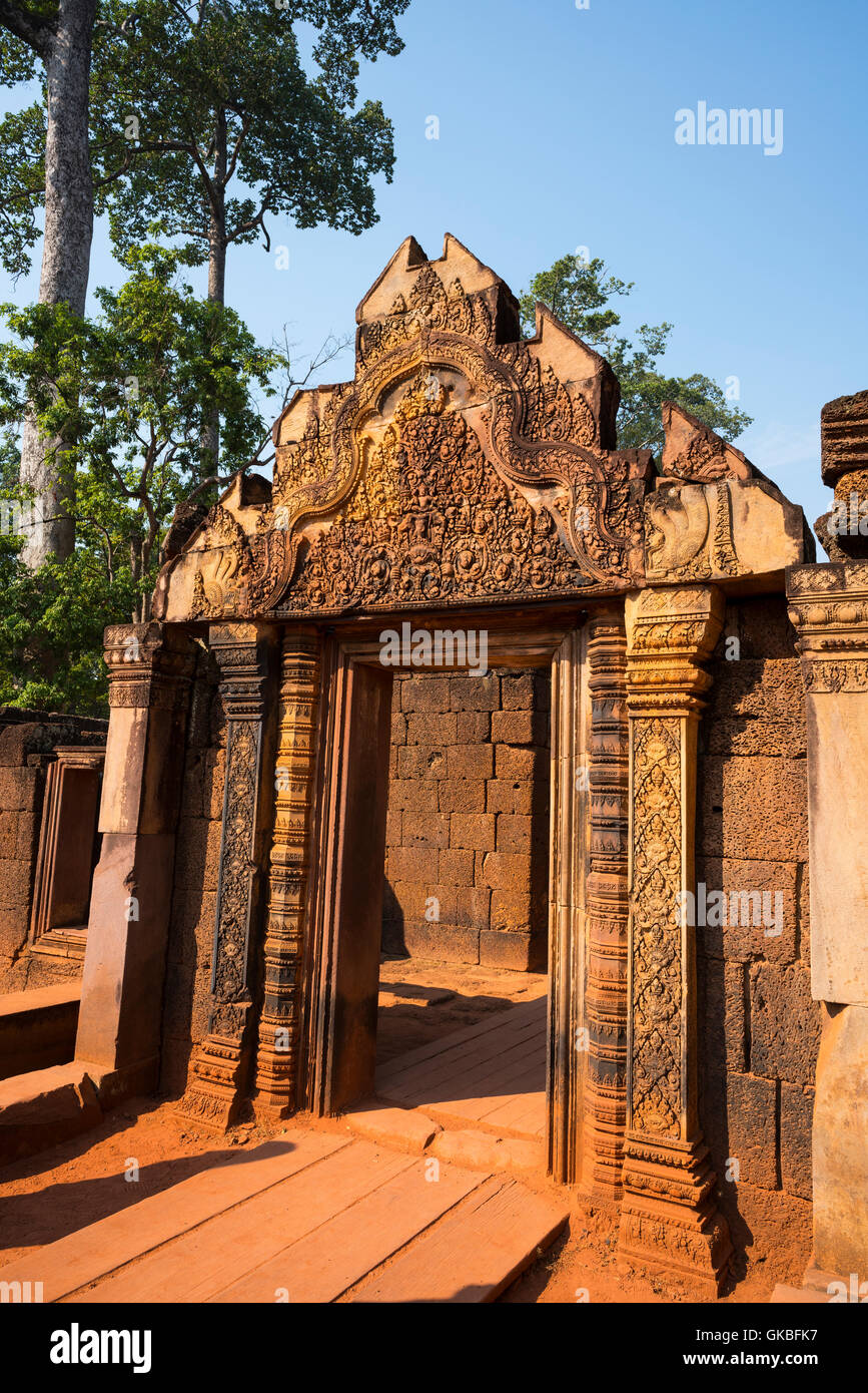 Banteay Srei - a 10th century Hindu temple dedicated to Shiva. Built in ...