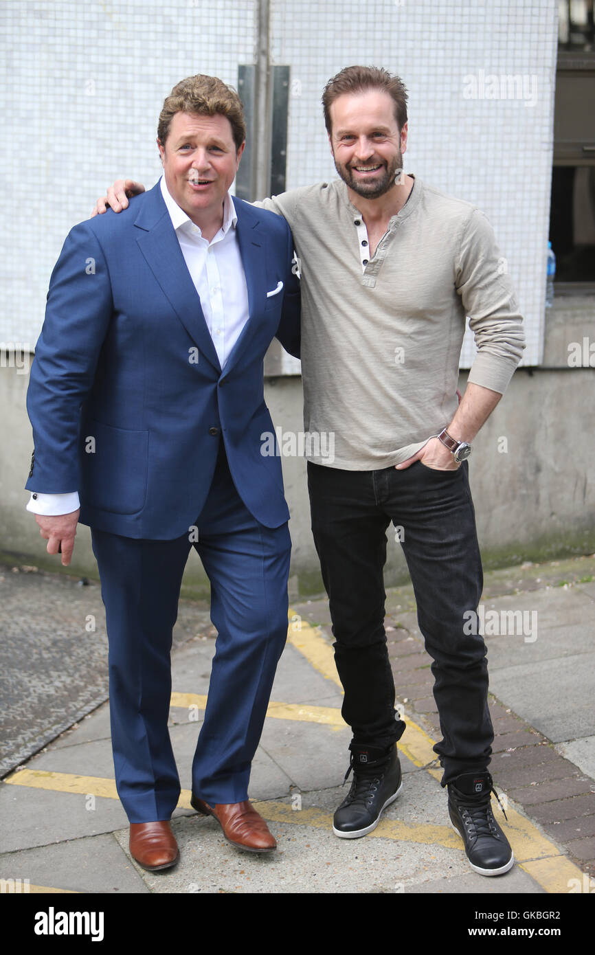 Michael Ball and Alfie Boe outside ITV Studios Featuring: Michael Ball, Alfie Boe Where: London ...