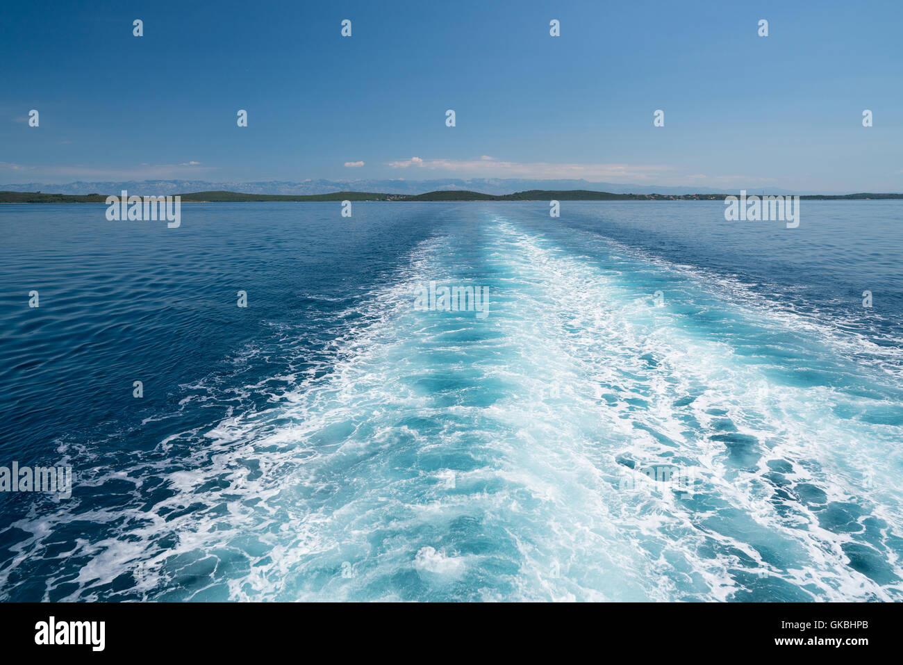 Ship trace on the sea surface Stock Photo - Alamy
