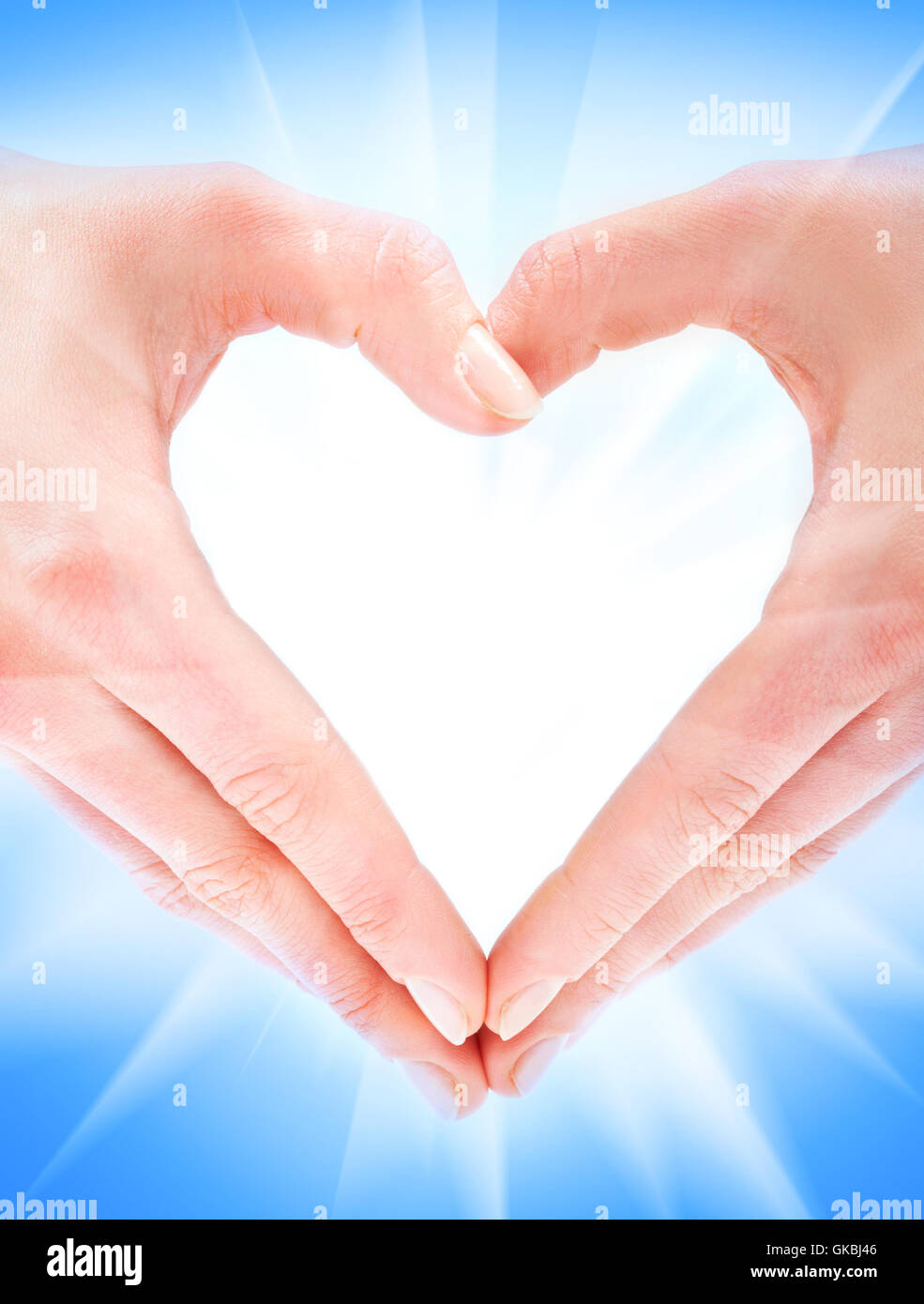 gesture blue hand Stock Photo - Alamy