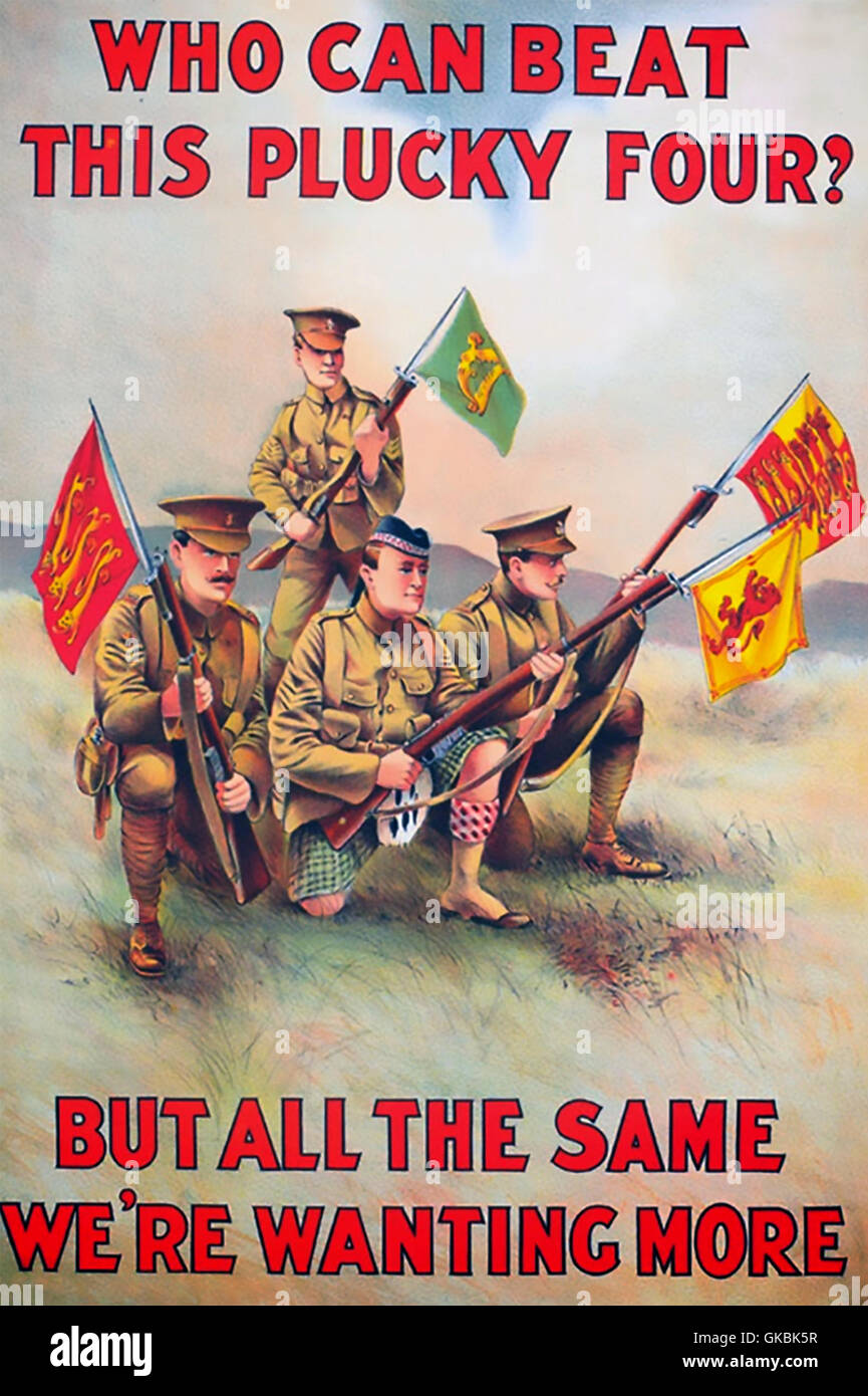 FIRST WORLD WAR recruiting poster produced in Ireland about 1915. The ...