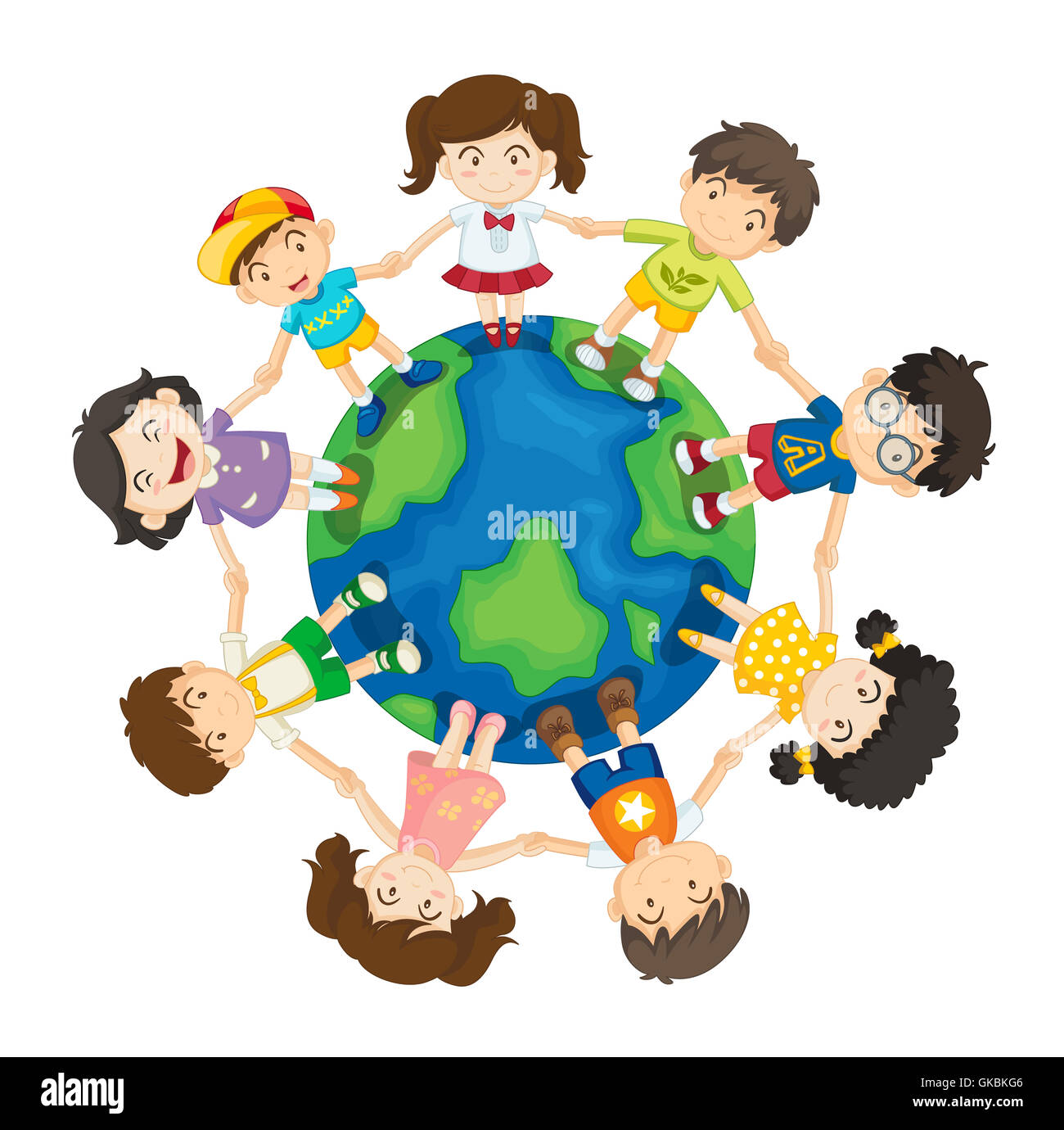 Kids holding hands cartoon hand Cut Out Stock Images & Pictures - Alamy
