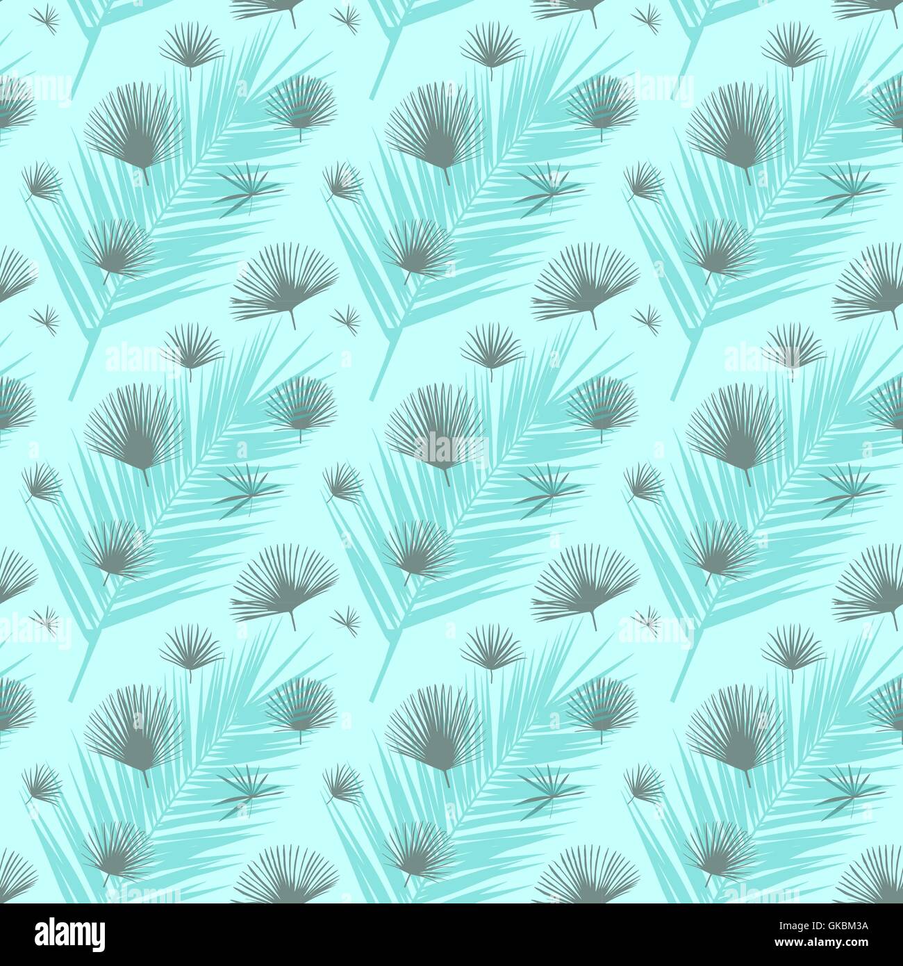 Palm Leaf Seamless Pattern Background Vector Illustration Stock Vector ...