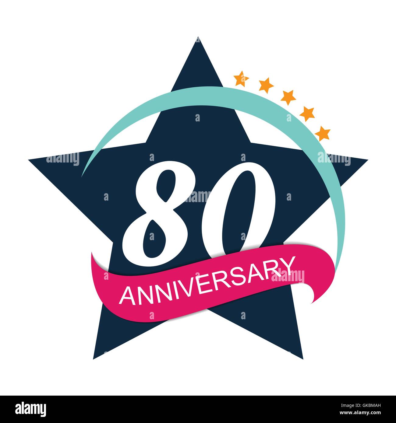 Template Logo 80 Anniversary Vector Illustration Stock Vector Image ...