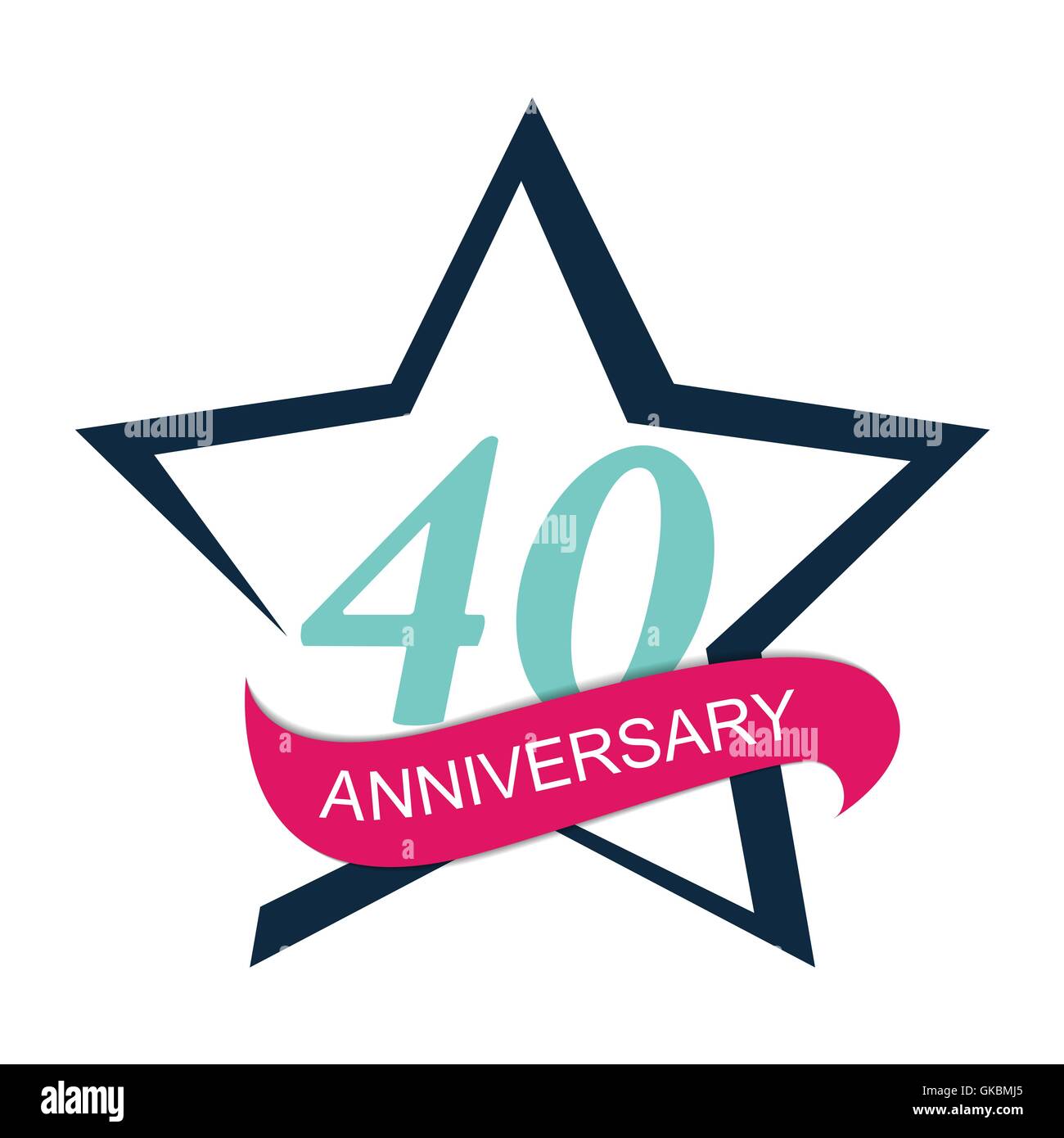Template Logo 40 Anniversary Vector Illustration Stock Vector Image ...