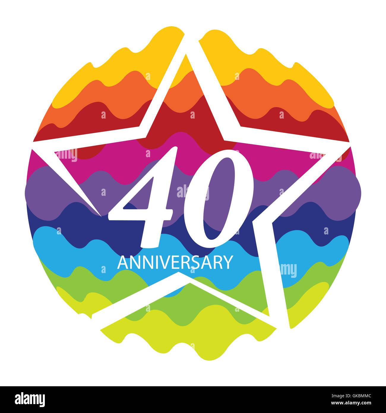 Template Logo 40 Anniversary Vector Illustration Stock Vector Image ...