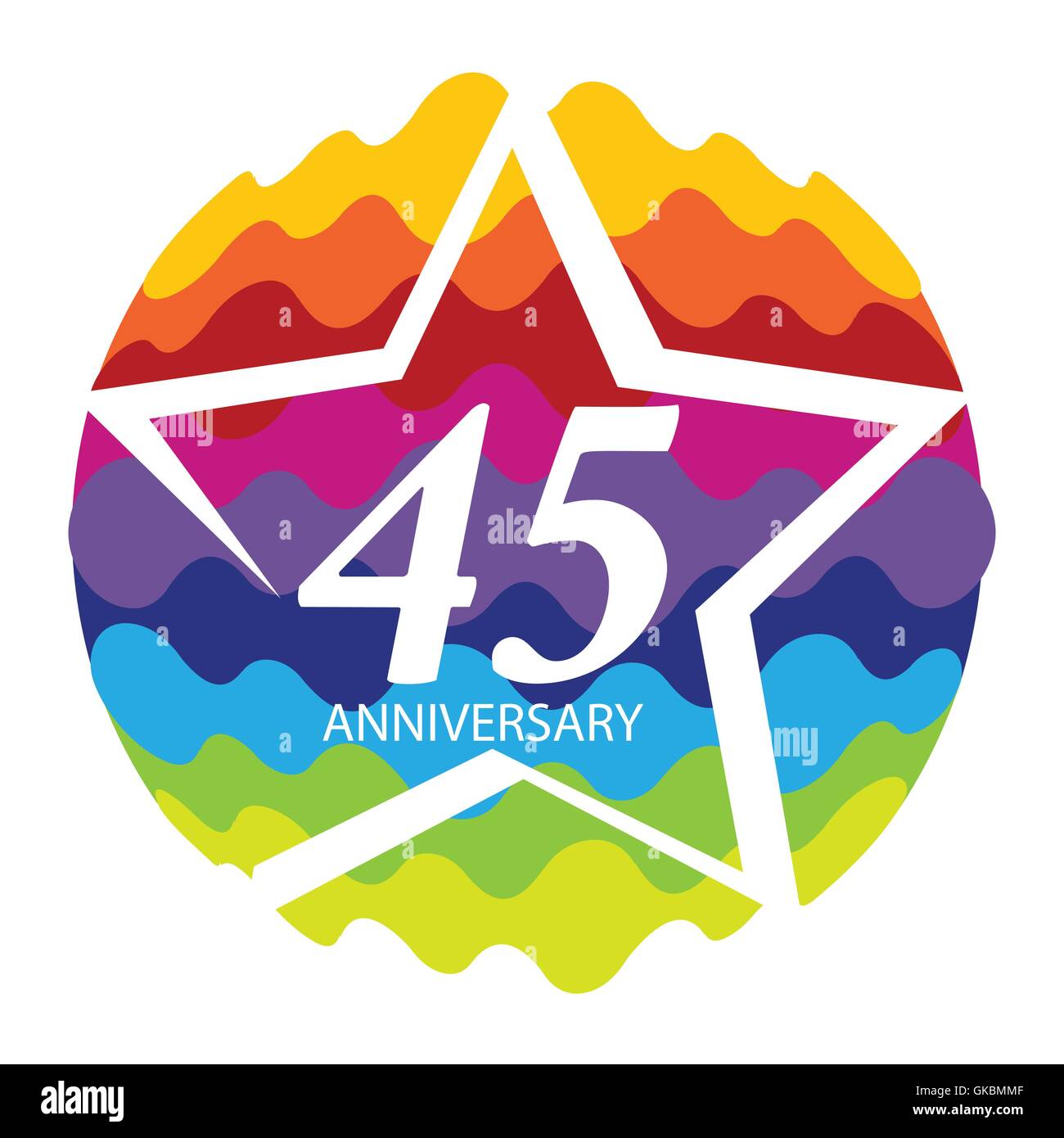 Template Logo 45 Anniversary Vector Illustration Stock Vector Image ...