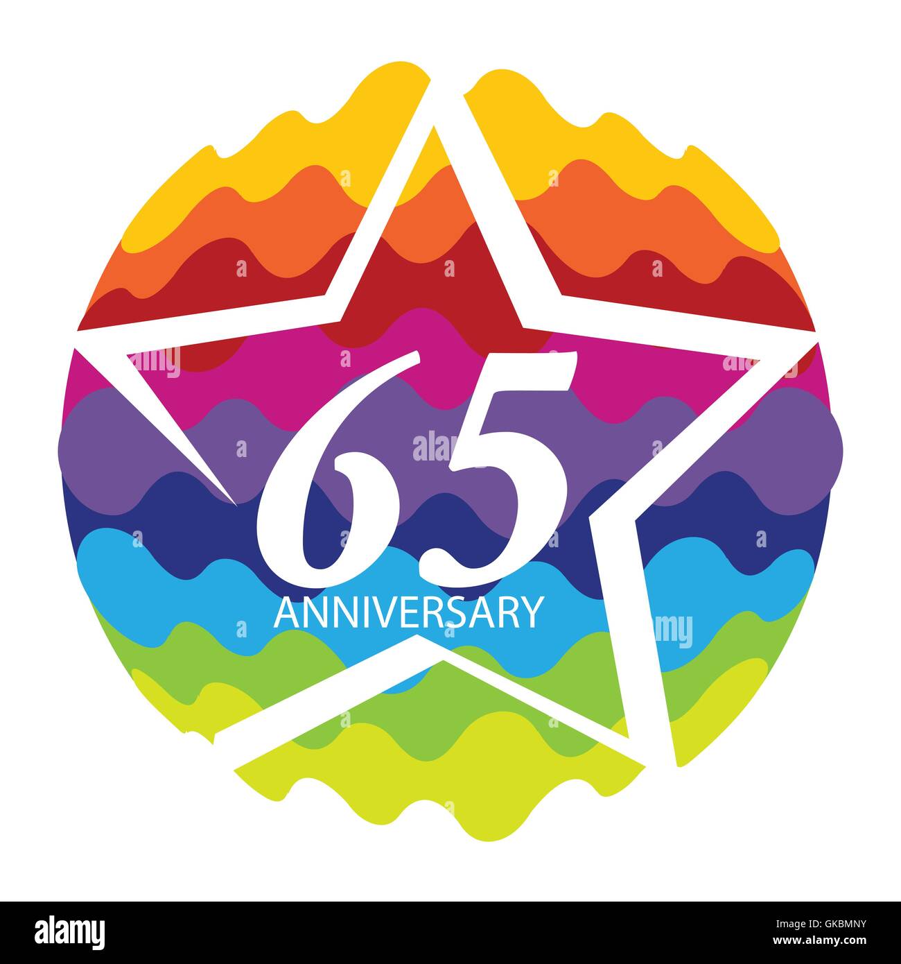 Template Logo 65 Anniversary Vector Illustration Stock Vector Image ...