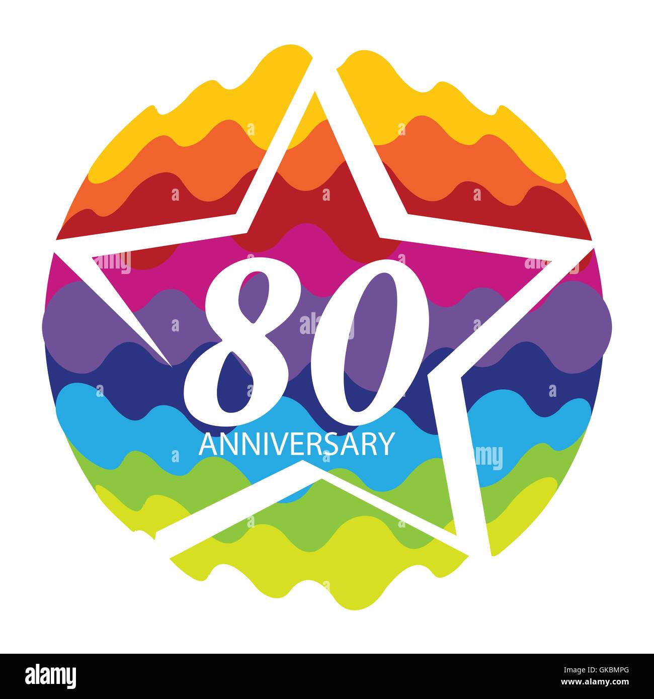 Template Logo 80 Anniversary Vector Illustration Stock Vector Image ...