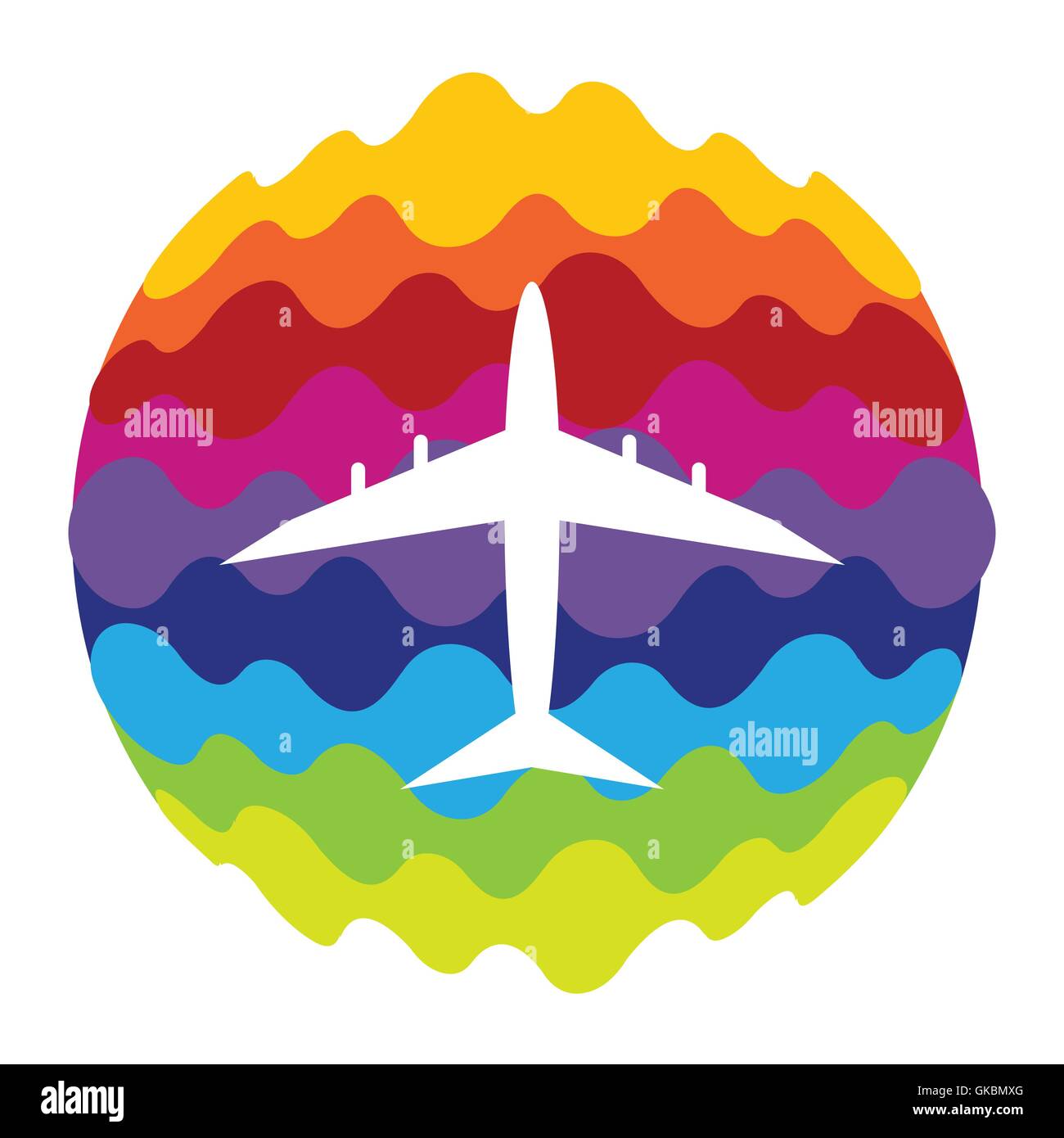 Airplane rainbow Stock Vector Images - Alamy
