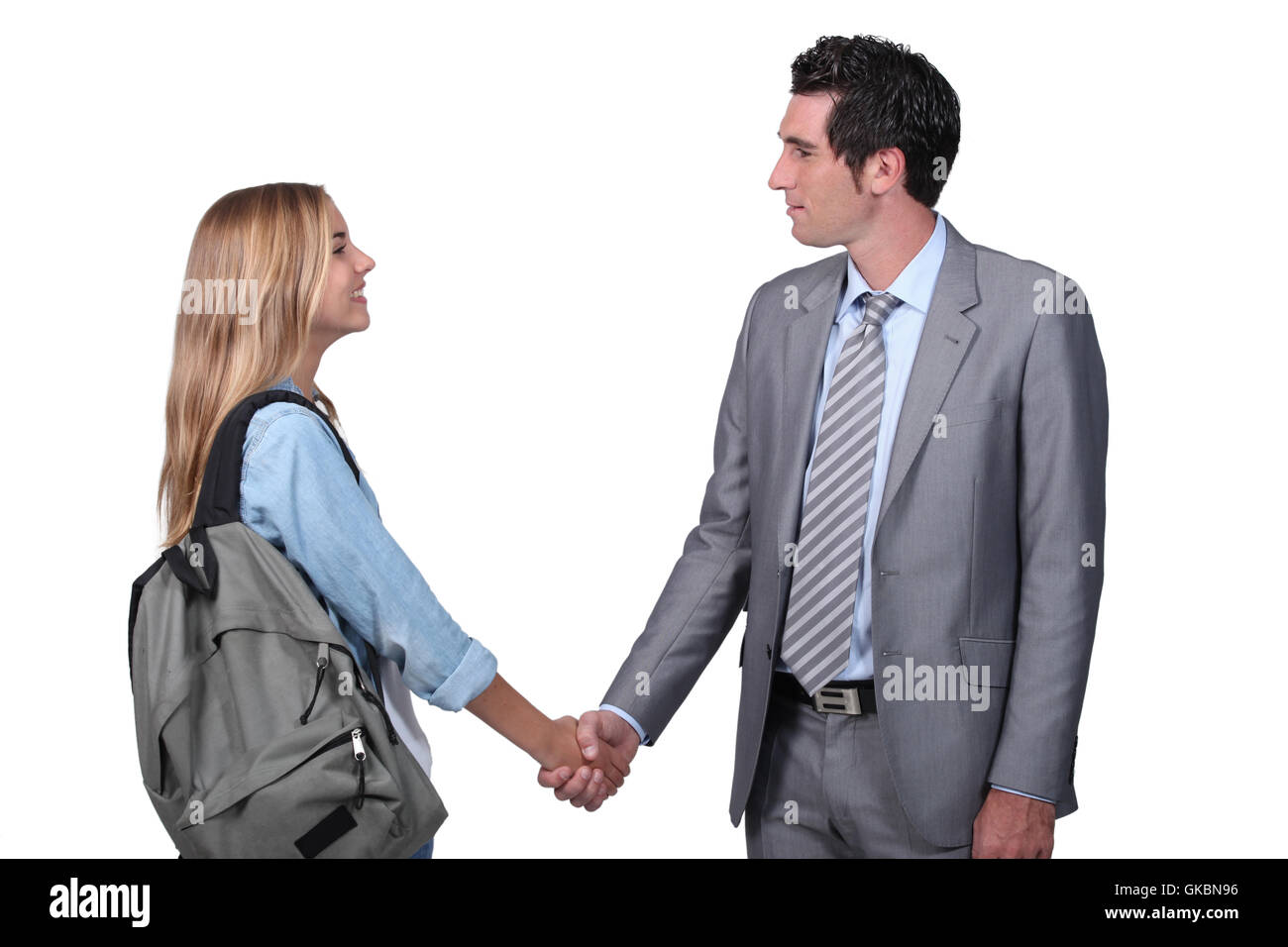 Student shaking hands with teacher hi-res stock photography and images ...