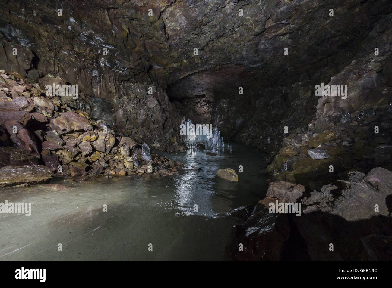 Lofthellir Lava Ice Cave Expedition - May 2016 | usage worldwide Stock ...