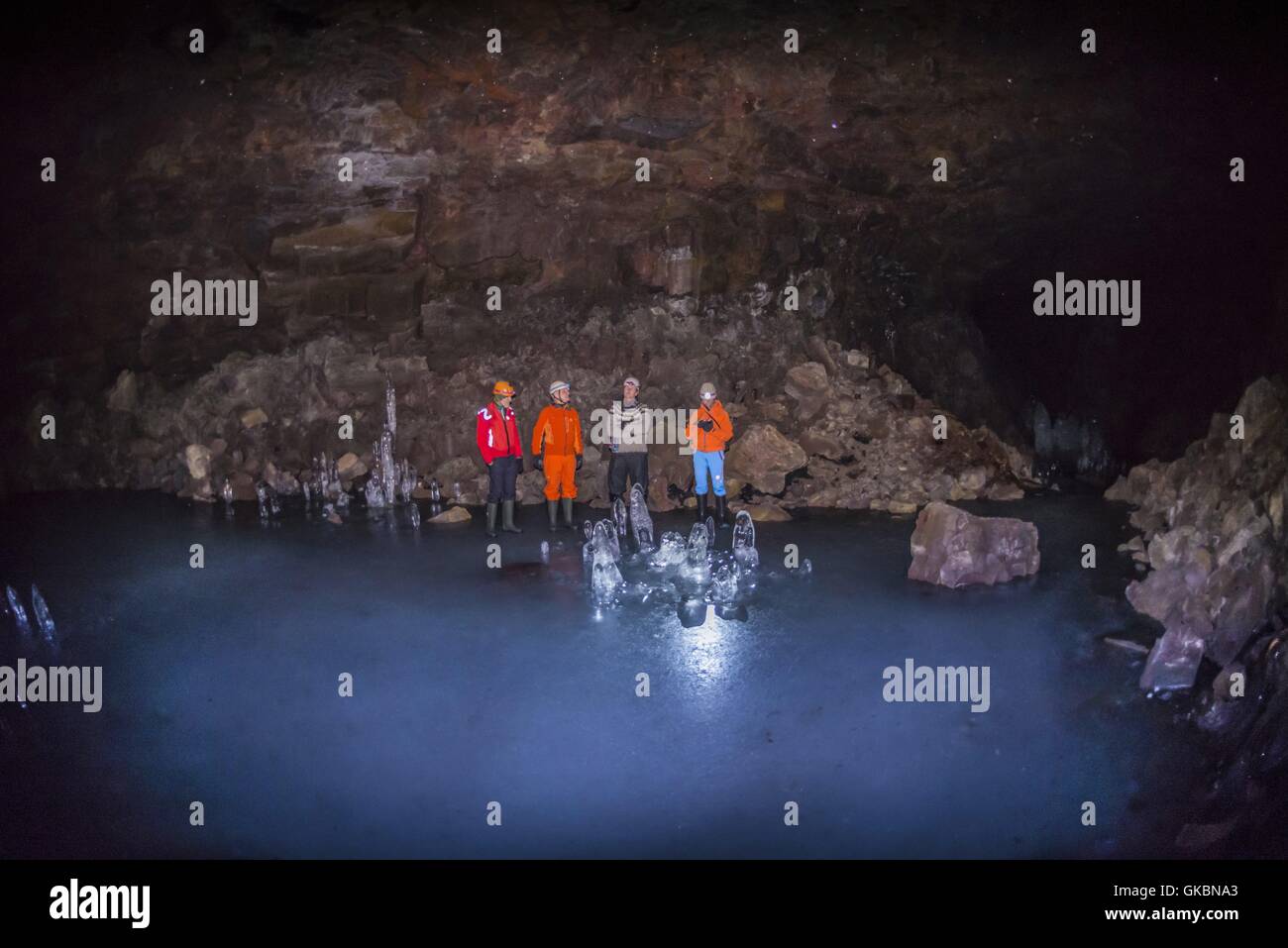 Lofthellir Lava Ice Cave Expedition - May 2016 | usage worldwide Stock ...