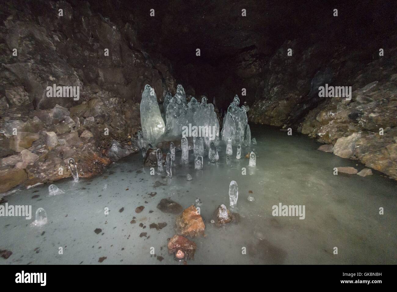 Lofthellir Lava Ice Cave Expedition - May 2016 | usage worldwide Stock ...