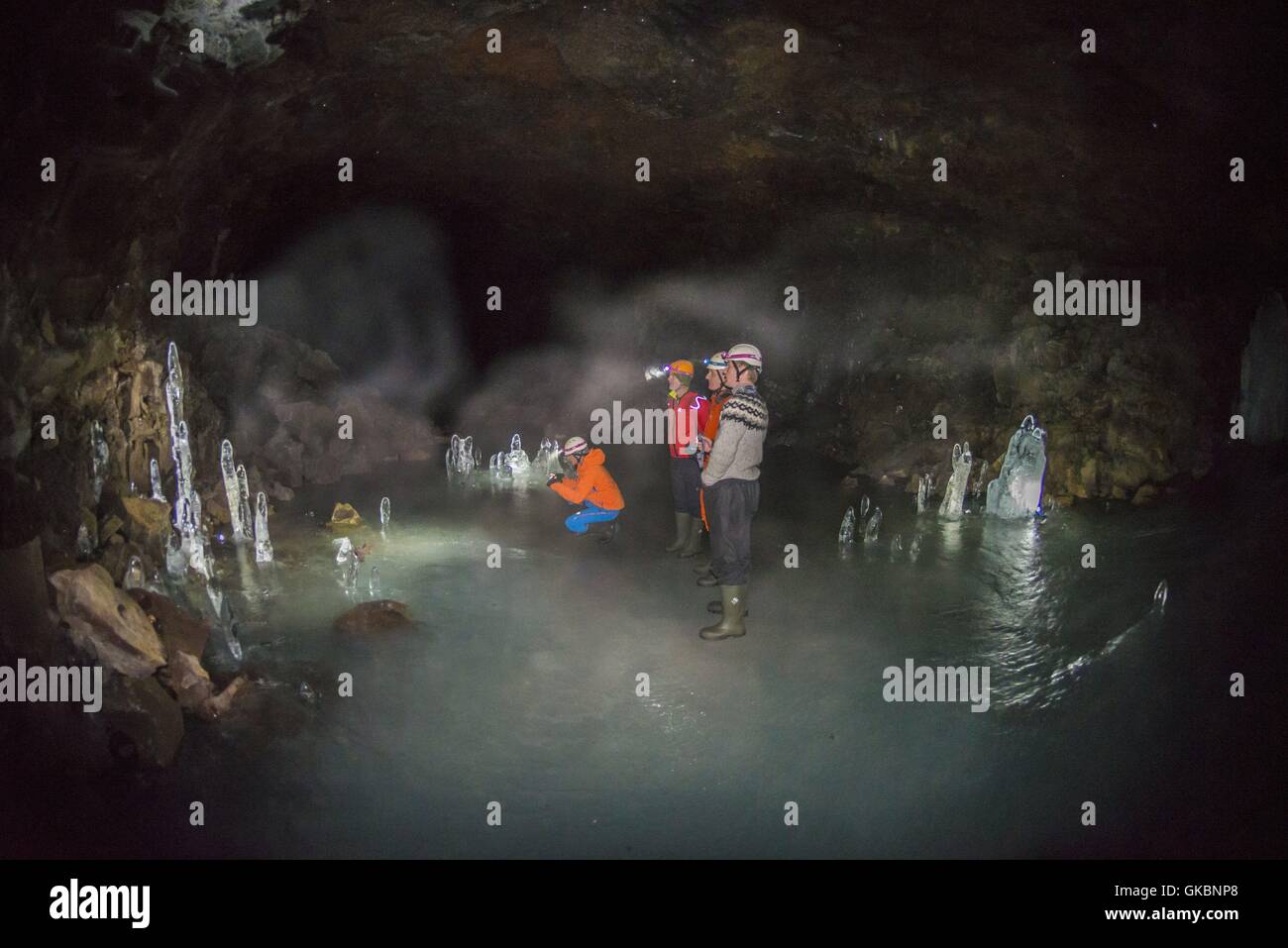 Lofthellir Lava Ice Cave Expedition - May 2016 | usage worldwide Stock ...