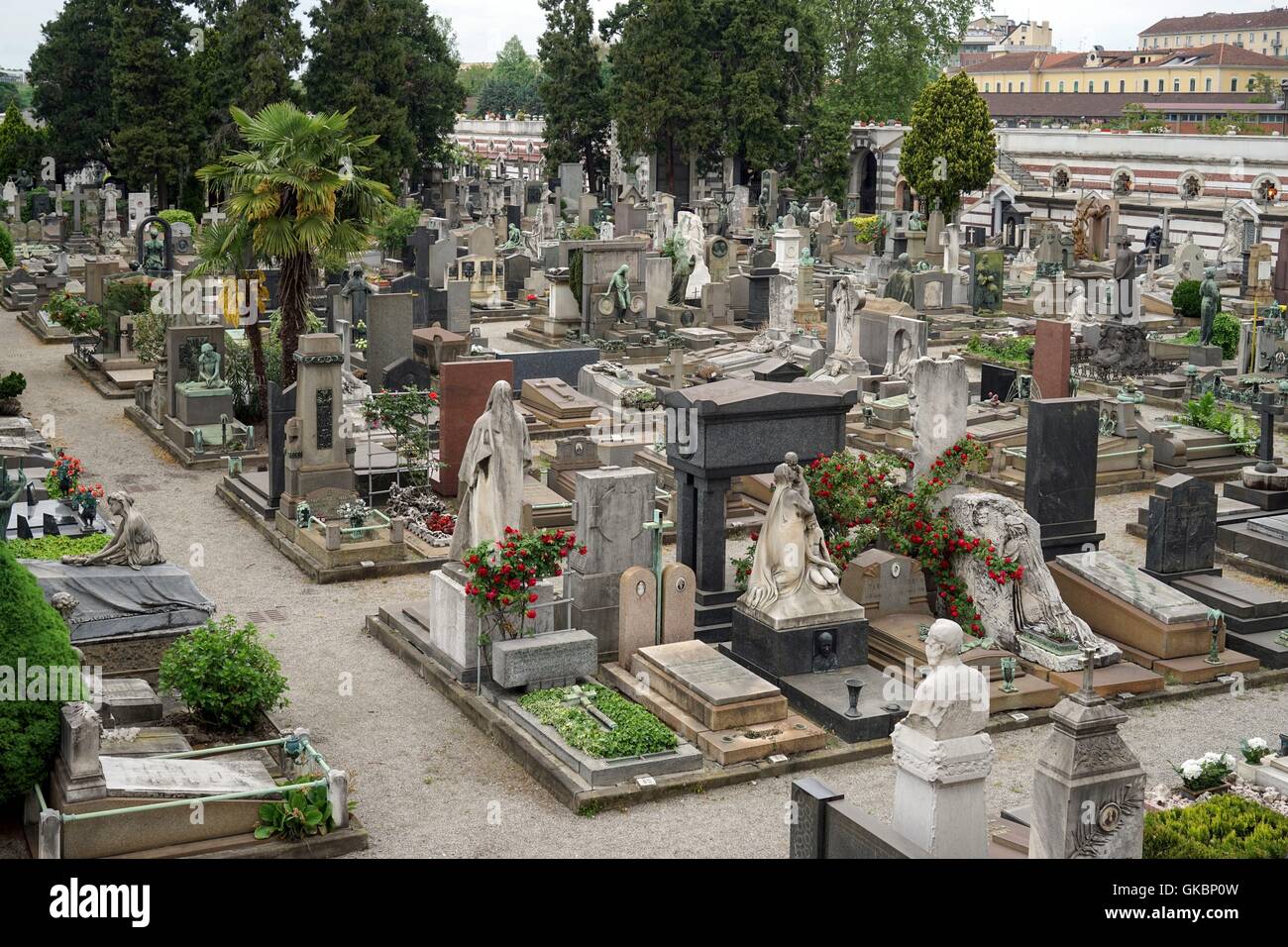 Italy: Graves at Cimitero Monumentale di Milano. Photo from 23. April 2016. | usage worldwide ...