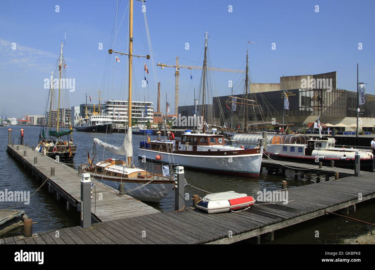 The new port in Bremerhaven is located between downtown and the Weser ...