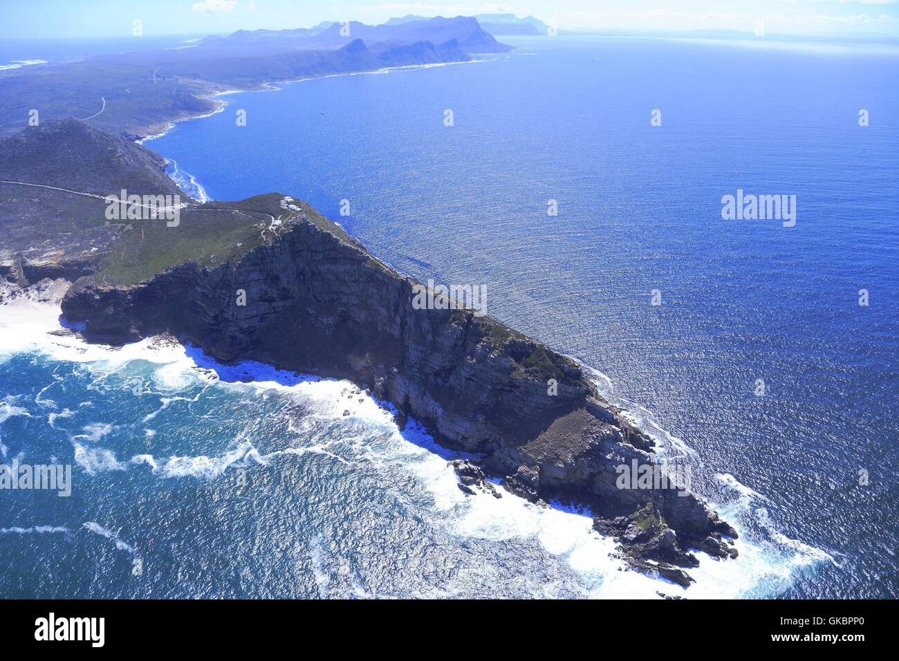 Aerial view of the Cape of Good Hope with the Diaz Point and the False ...