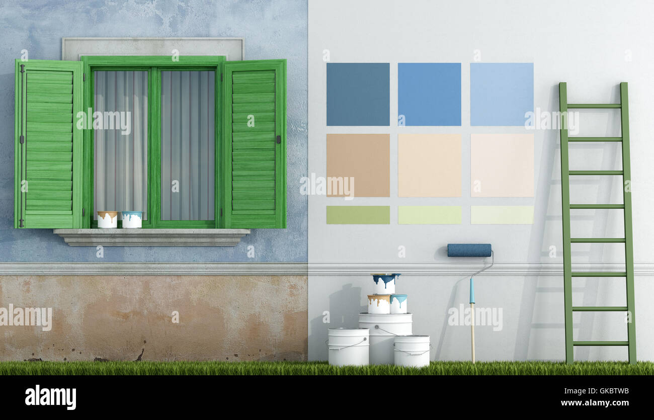 colour facade paint Stock Photo - Alamy