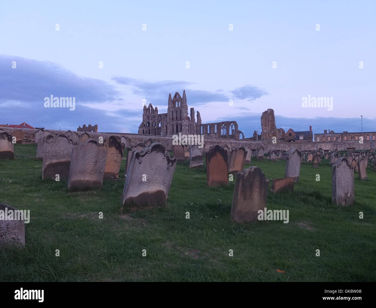 Whitby abbey graveyard gravestones hi-res stock photography and images ...