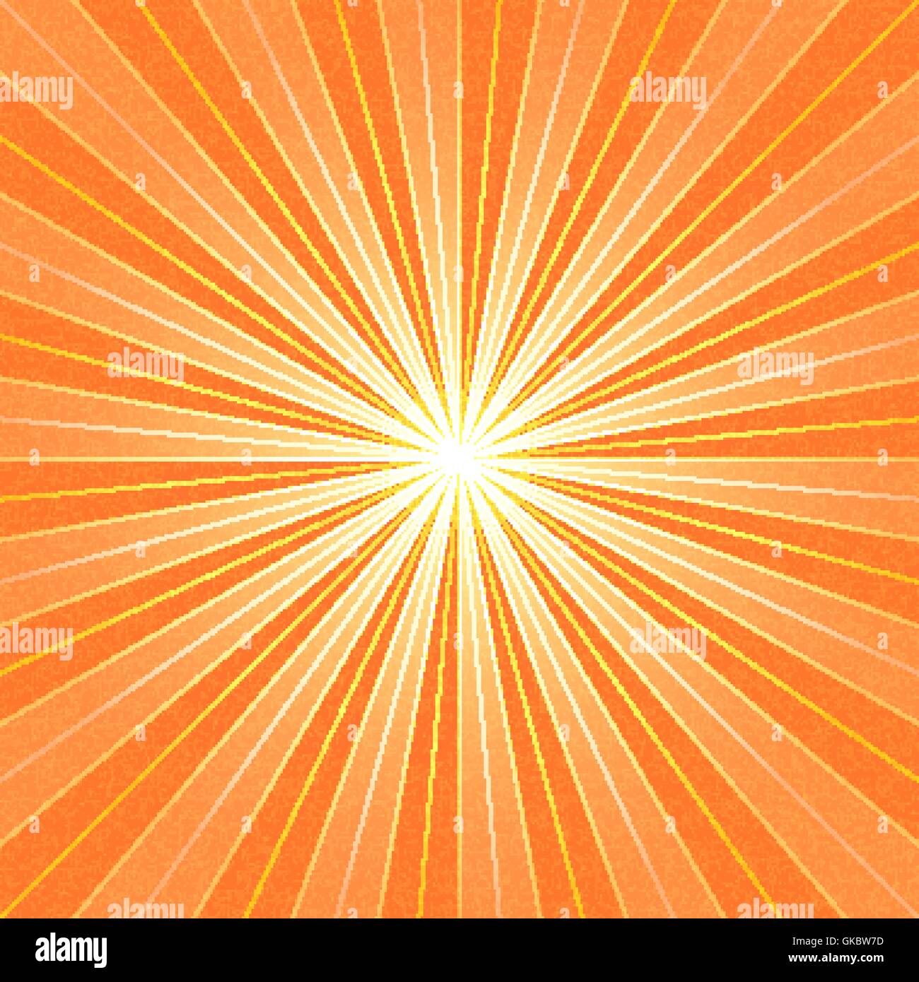 Orange sunbeam blank background. Yellow sunburst with noise effect ...