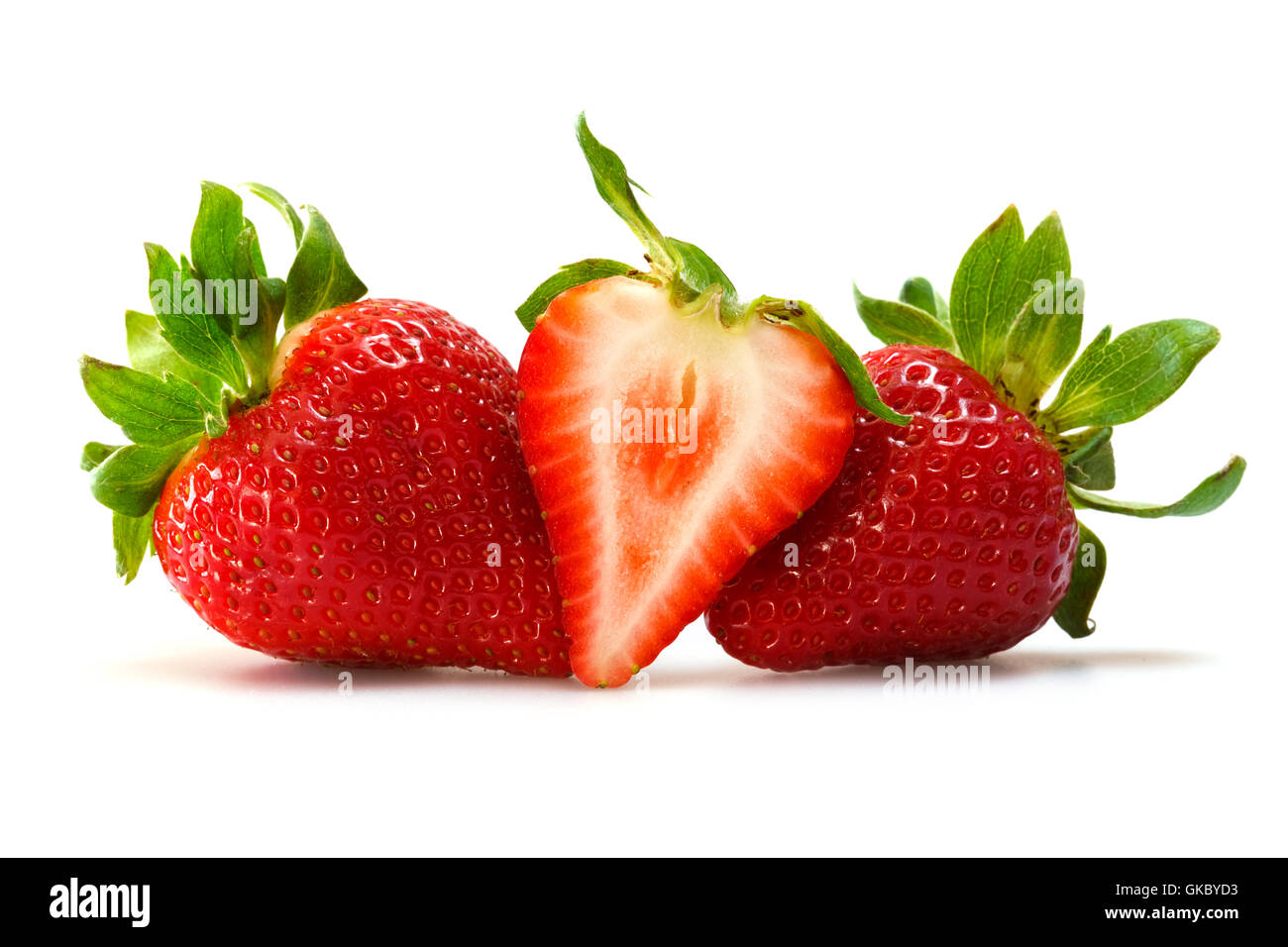 isolated strawberry group Stock Photo - Alamy