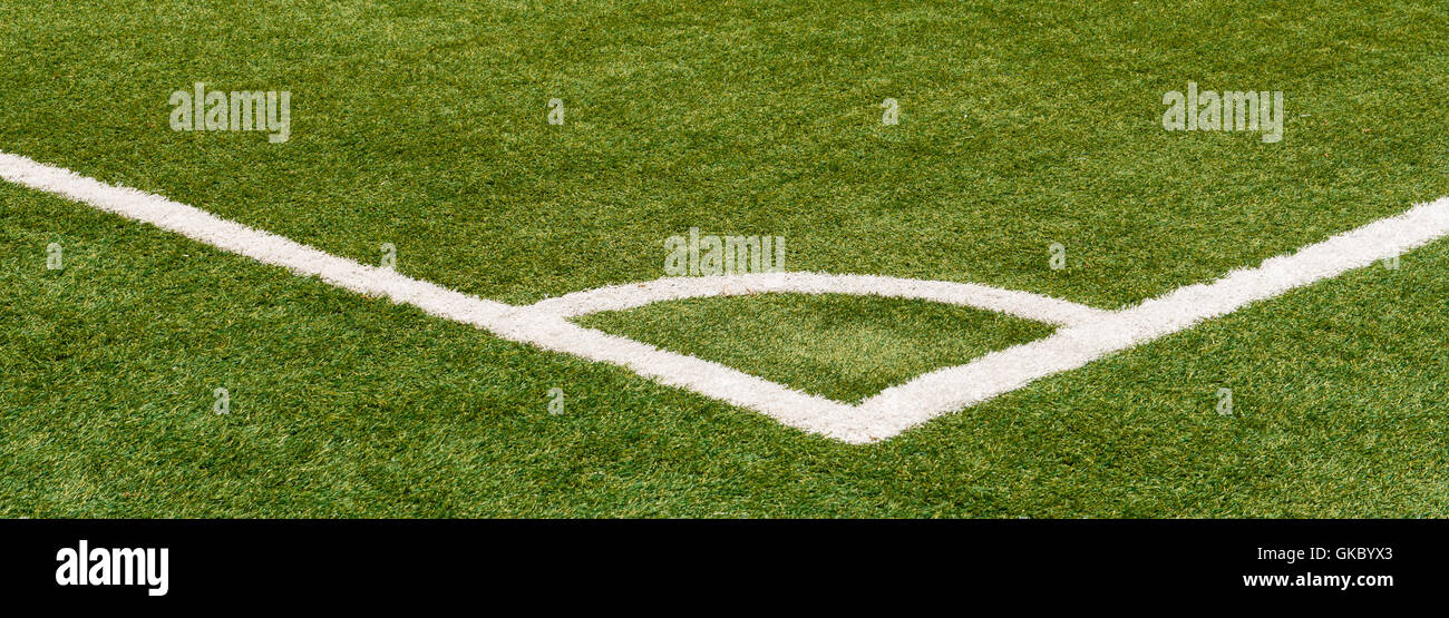 corner marking on soccer field Stock Photo - Alamy