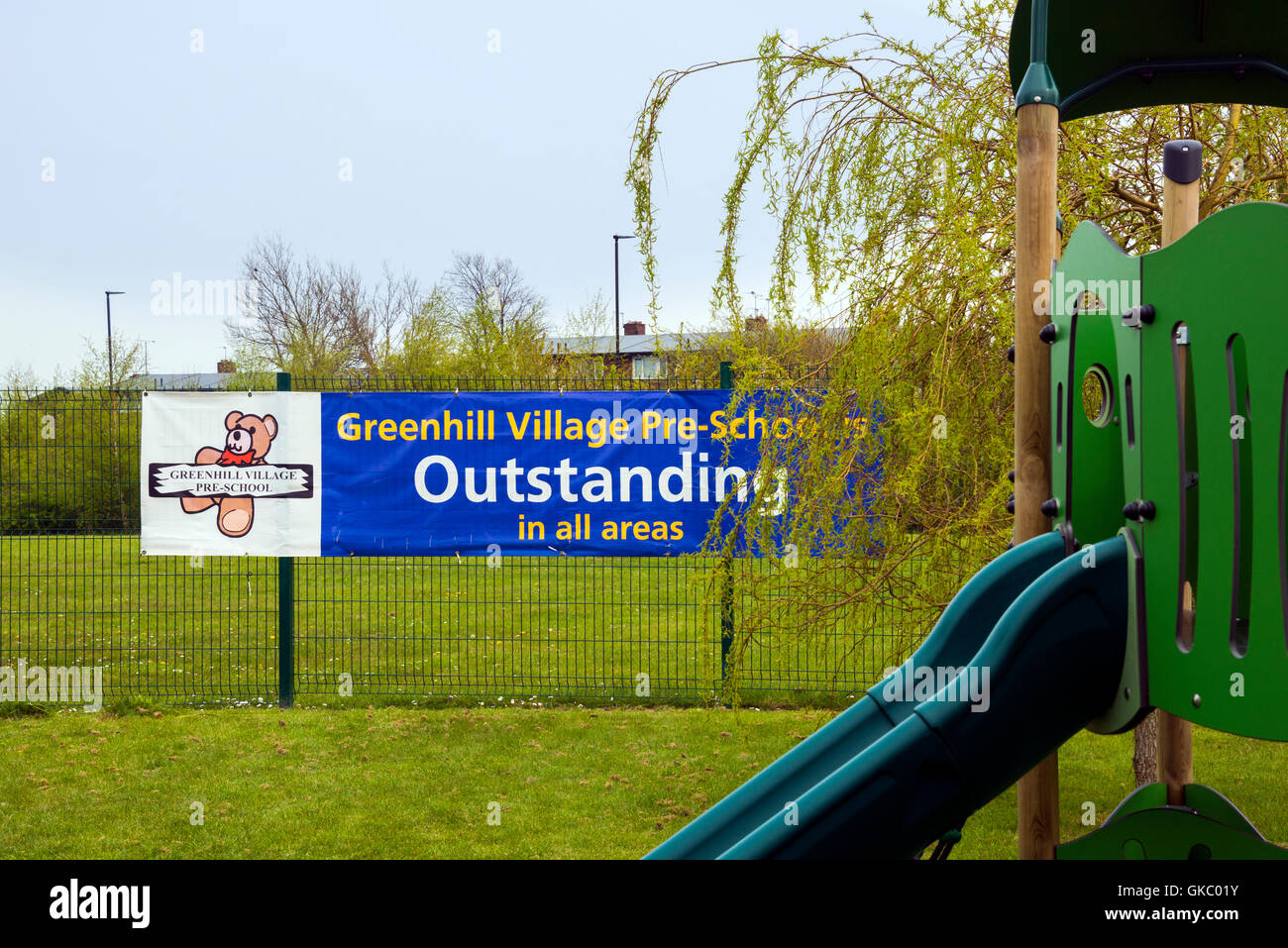 Ofsted Oustanding Pre-School Sign Stock Photo - Alamy