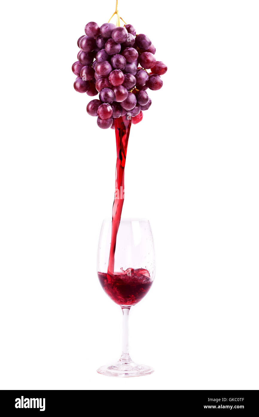 red wine flowing from grape Stock Photo - Alamy