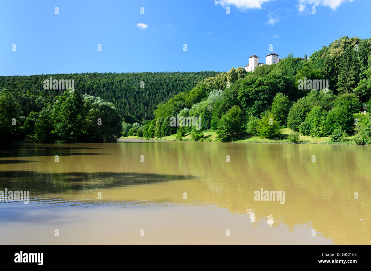 Lockenhaus: Lockenhaus Castle over a reservoir of stream Güns, Austria ...