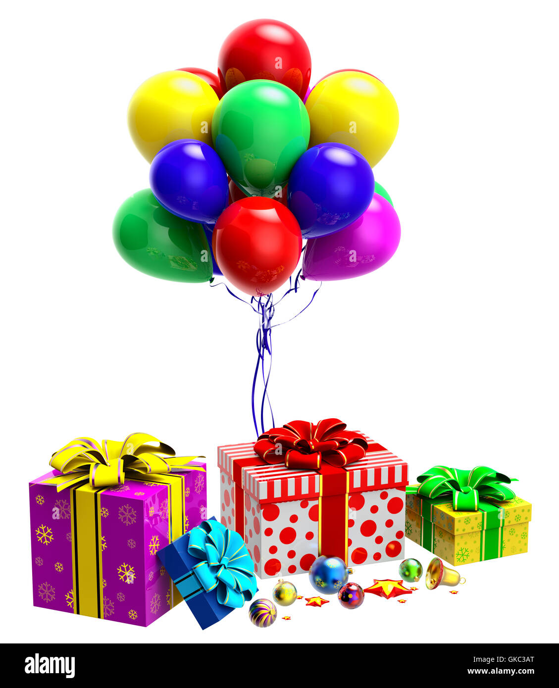 Balloons gift boxes wrapped hi-res stock photography and images - Alamy