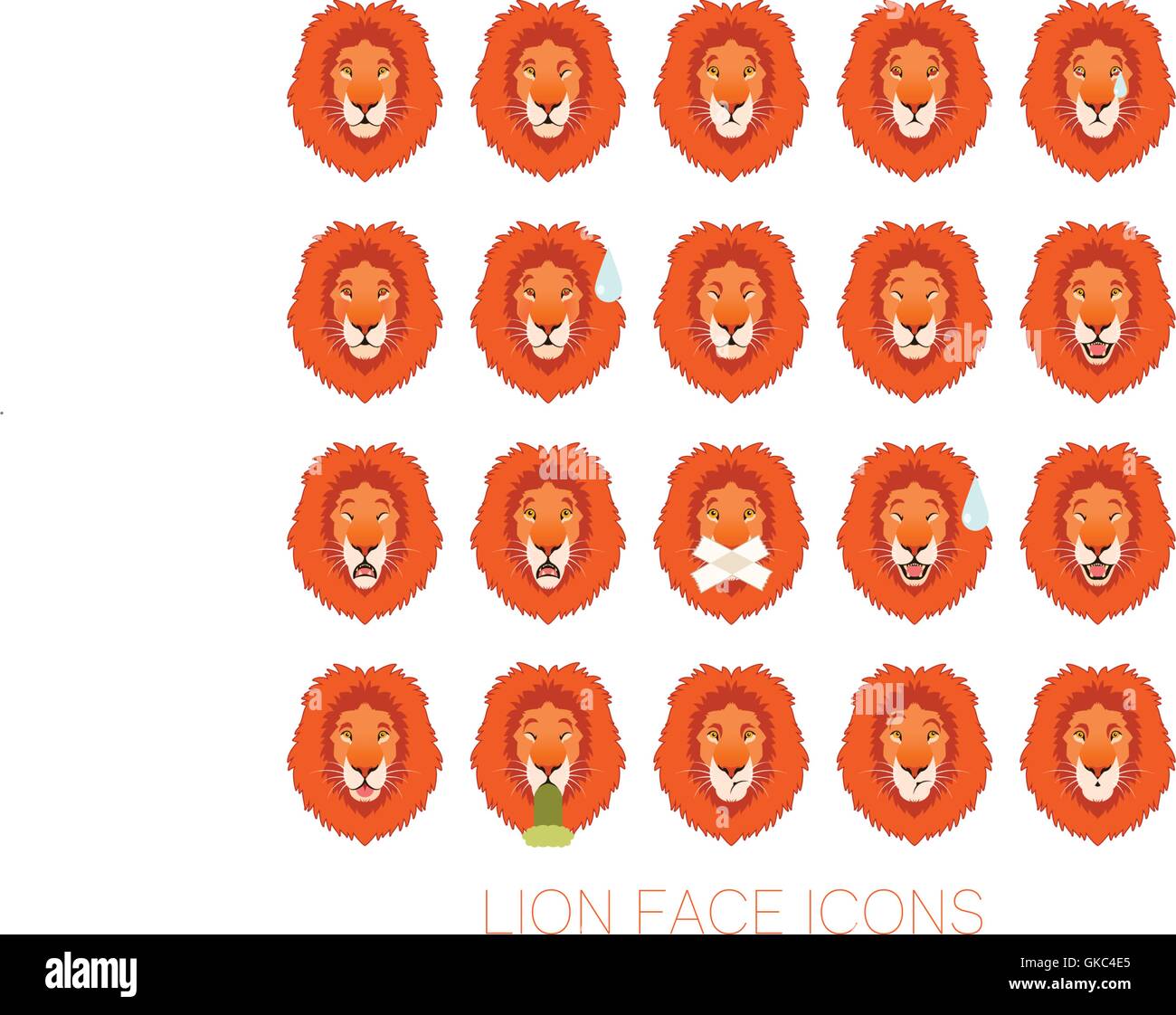 Set of the lion faces Stock Vector Image & Art - Alamy