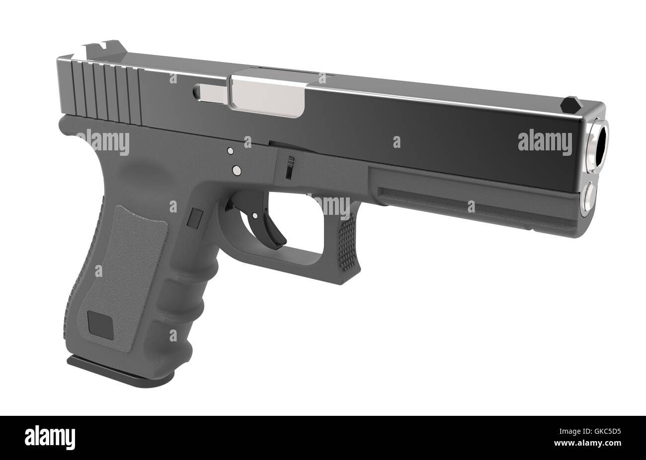 Isolated pistol on white background. 3D render Stock Photo - Alamy