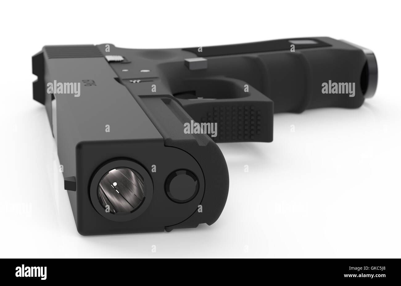 Isolated pistol on white background. 3D render Stock Photo - Alamy