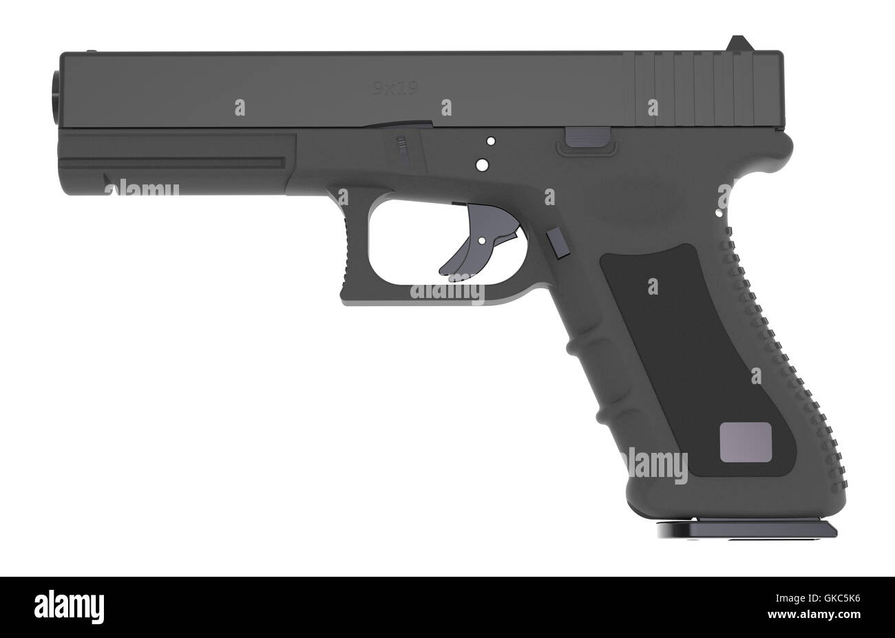 Isolated pistol on white background. 3D render Stock Photo - Alamy