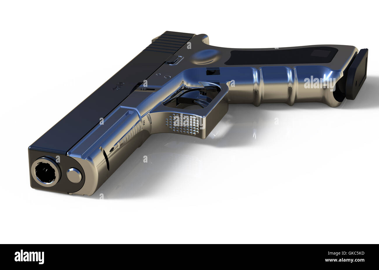 Isolated pistol on white background. 3D render Stock Photo - Alamy