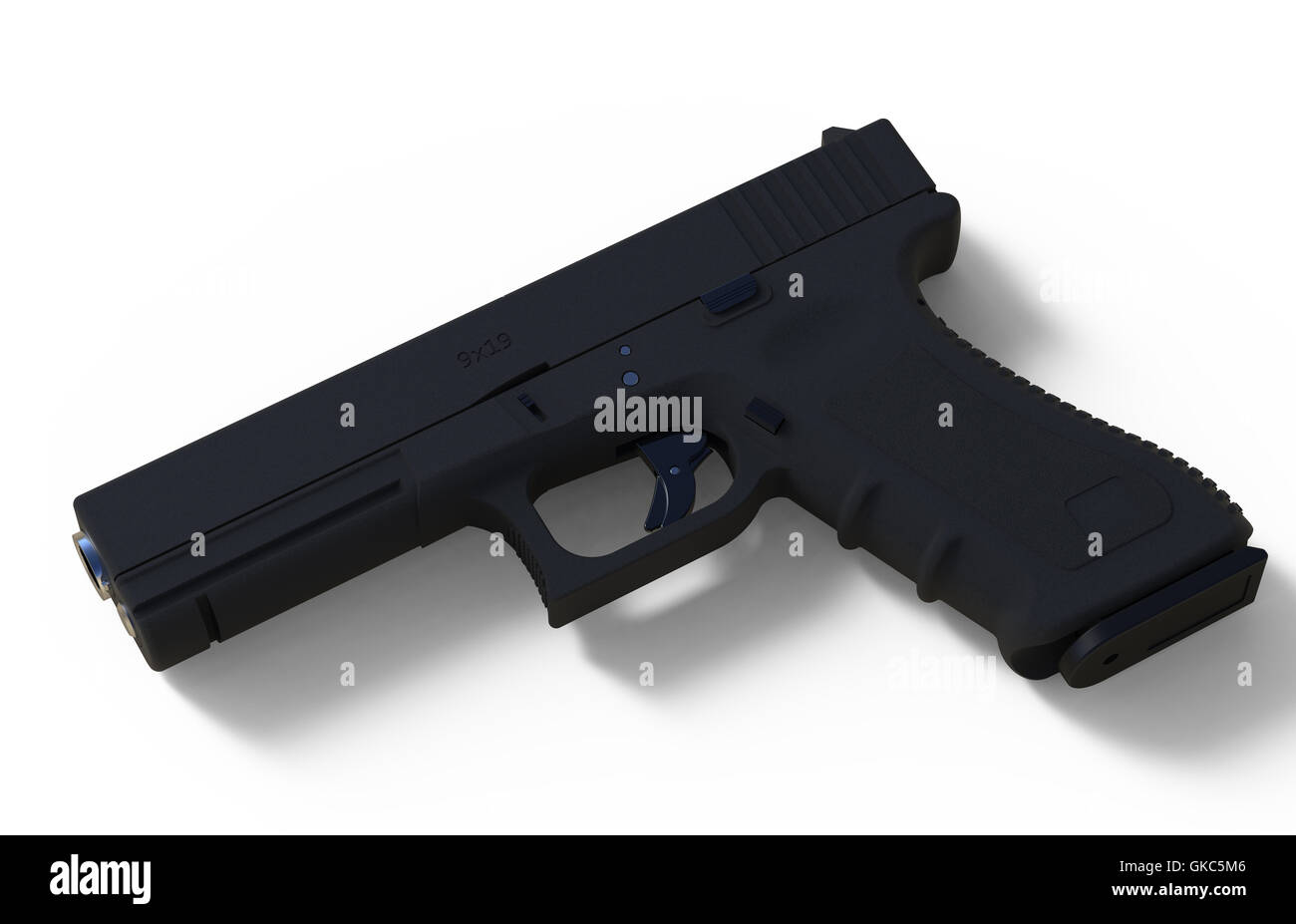 Isolated pistol on white background. 3D render Stock Photo - Alamy
