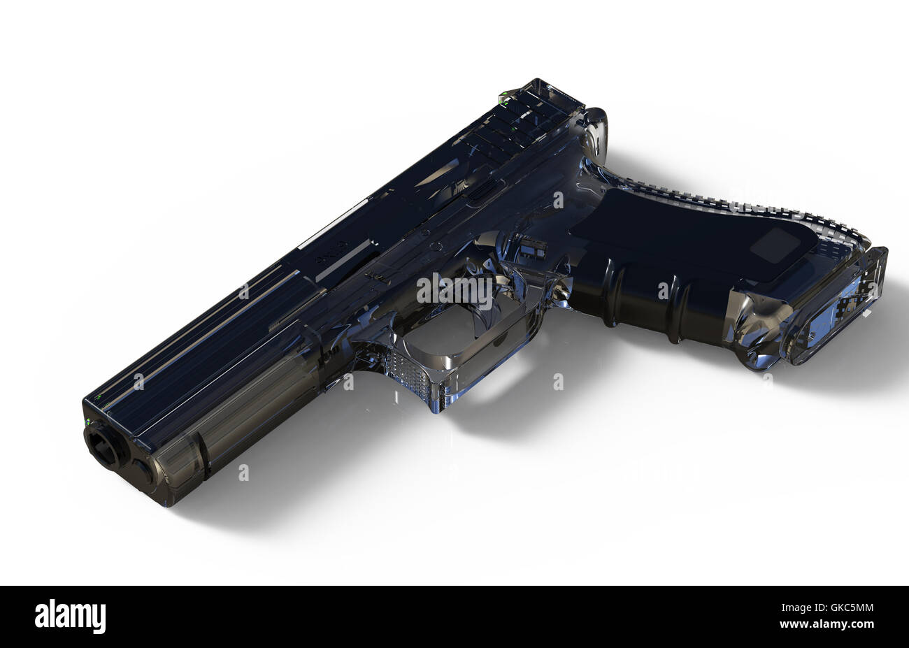 Isolated pistol on white background. 3D render Stock Photo - Alamy