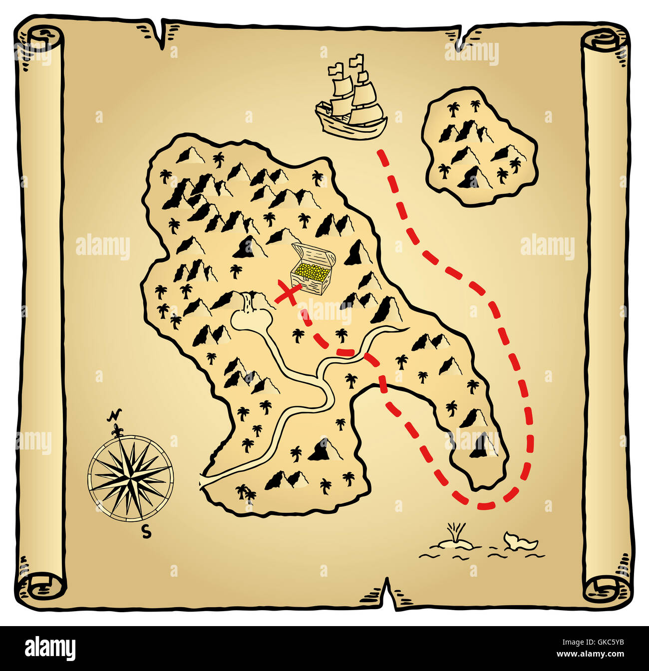 Pirate world map treasure hi-res stock photography and images - Alamy