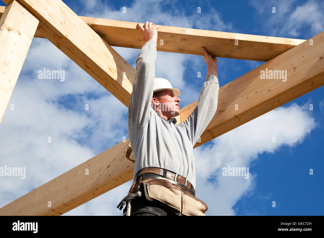 timber construction worker scene Stock Photo - Alamy