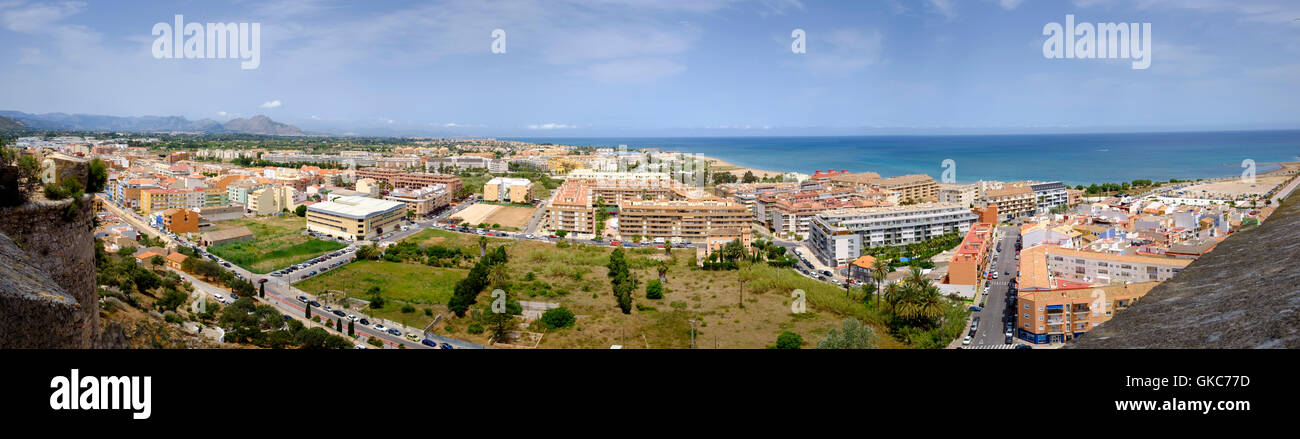 High viewpoint extreme panorama of Denia from the castle Stock Photo ...