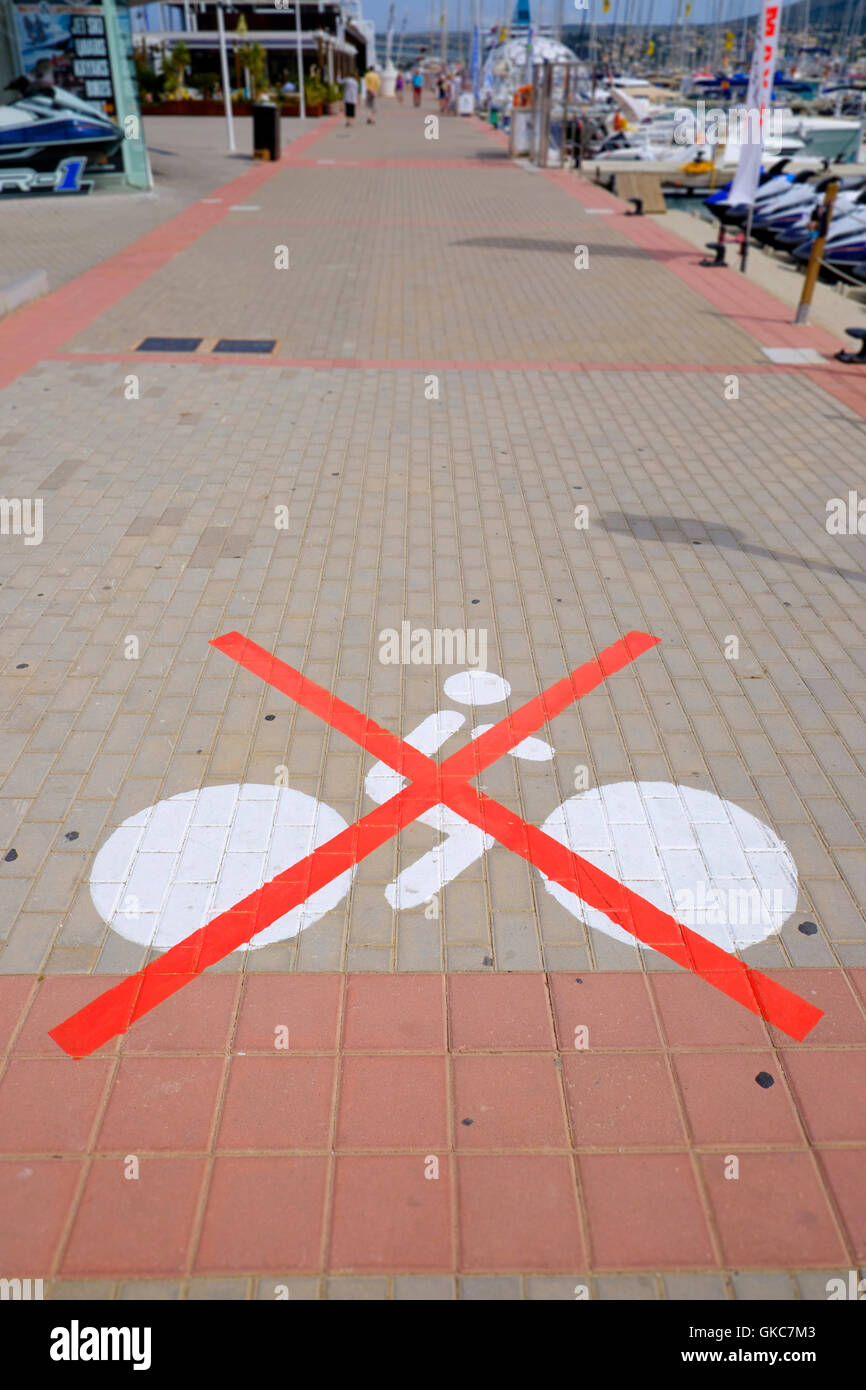No Cycling road marking sign Stock Photo - Alamy
