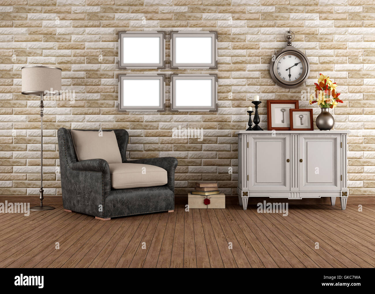 armchair room interior Stock Photo - Alamy